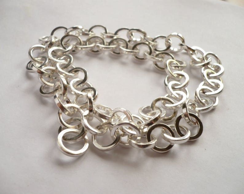 Silver handmade chain necklace | Etsy