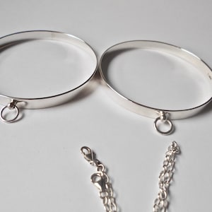 Sterling Silver Slave Bangle Set With Chain - Etsy