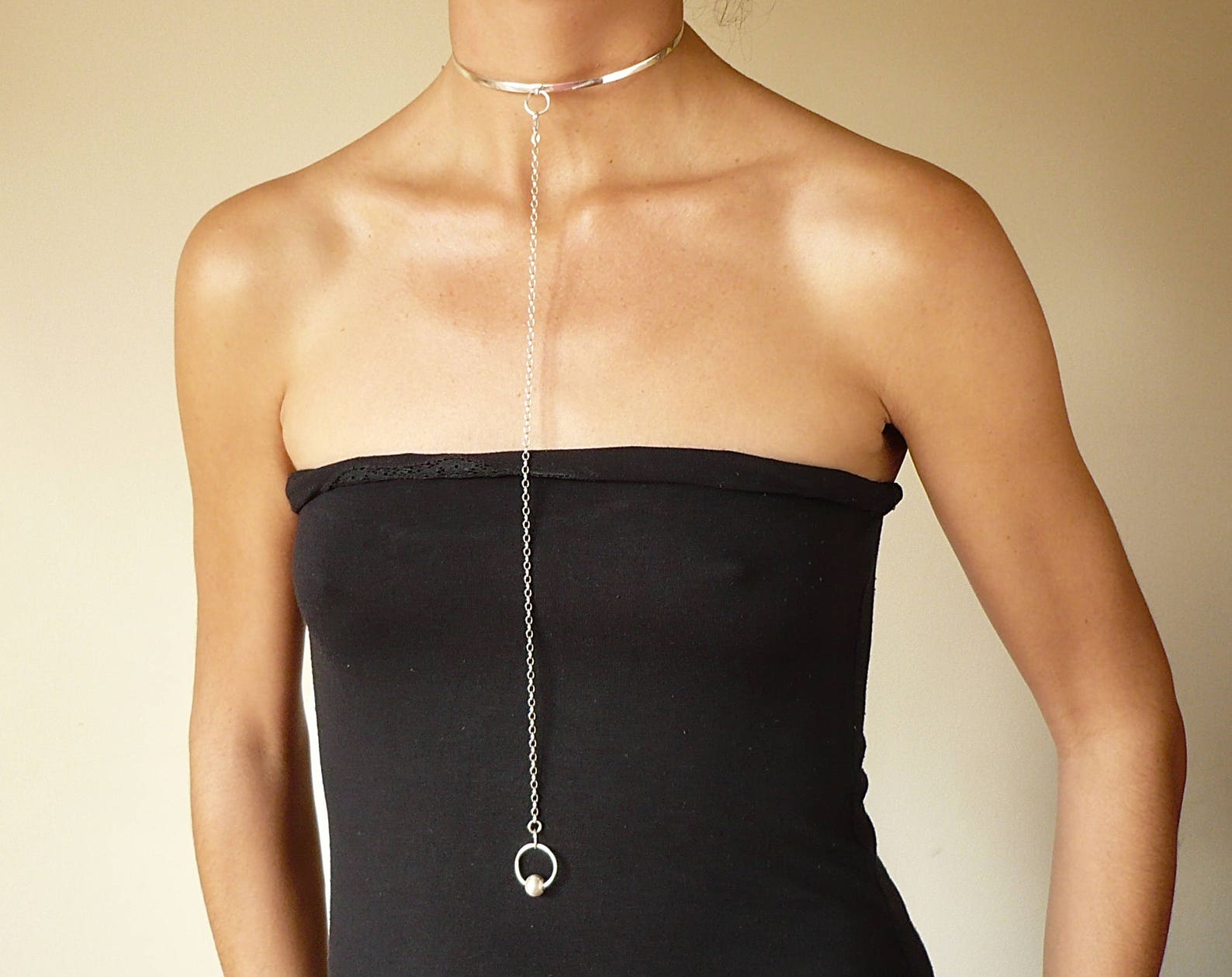 Silver Slave Collar Minimal O Ring / Collar With Leash - Etsy