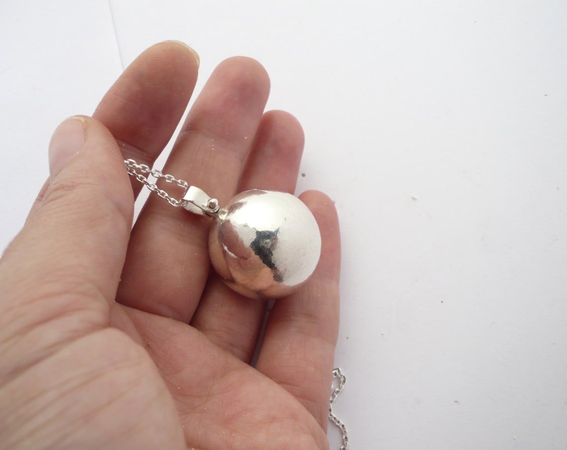Sterling Silver Ball Pendant - Etsy