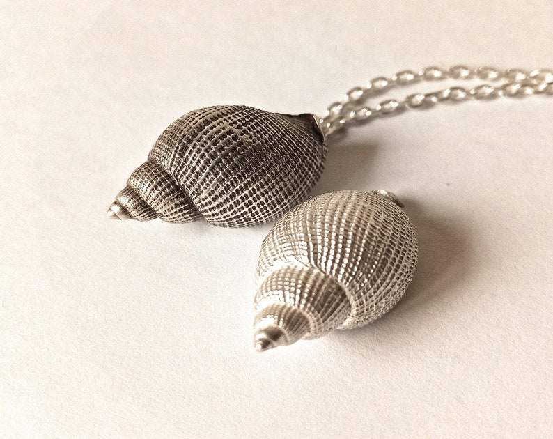 Sterling silver seashell pendant | Etsy