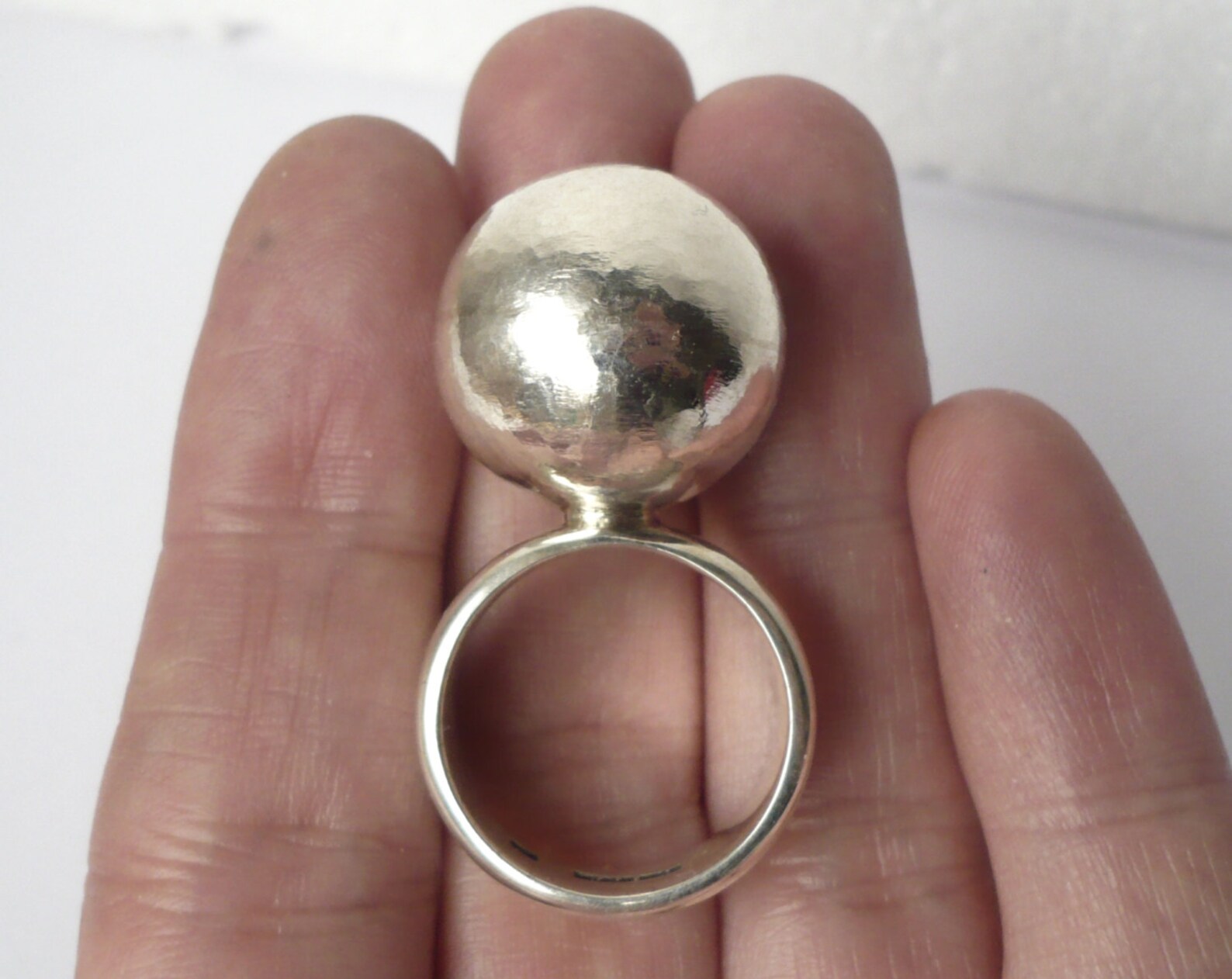 Silver Big Ball Ring - Etsy