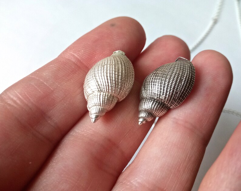 Sterling silver seashell pendant | Etsy