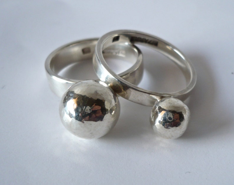 Sterling Silver Stacking Ball Rings - Etsy