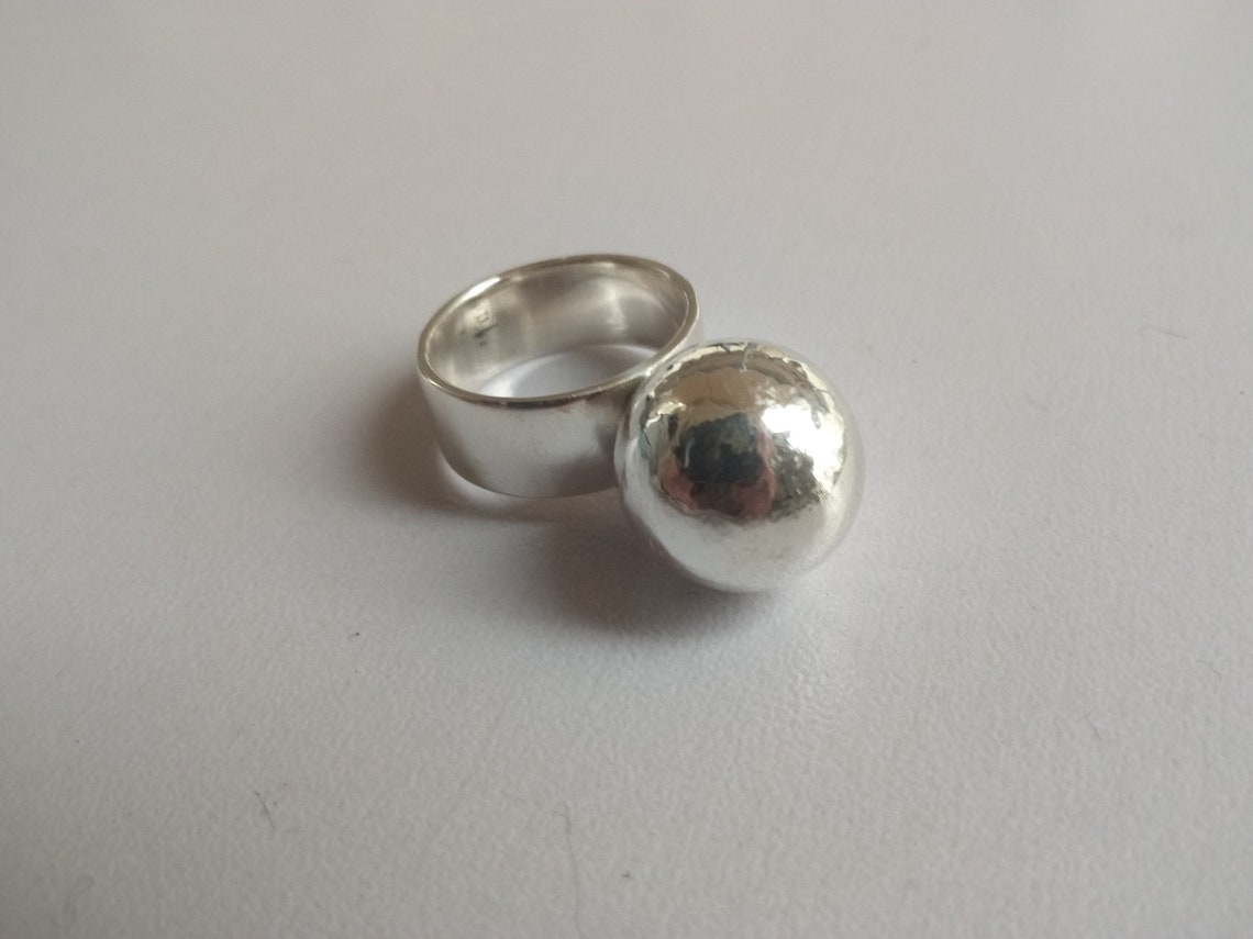 Sterling Silver Ring With Ball - Etsy