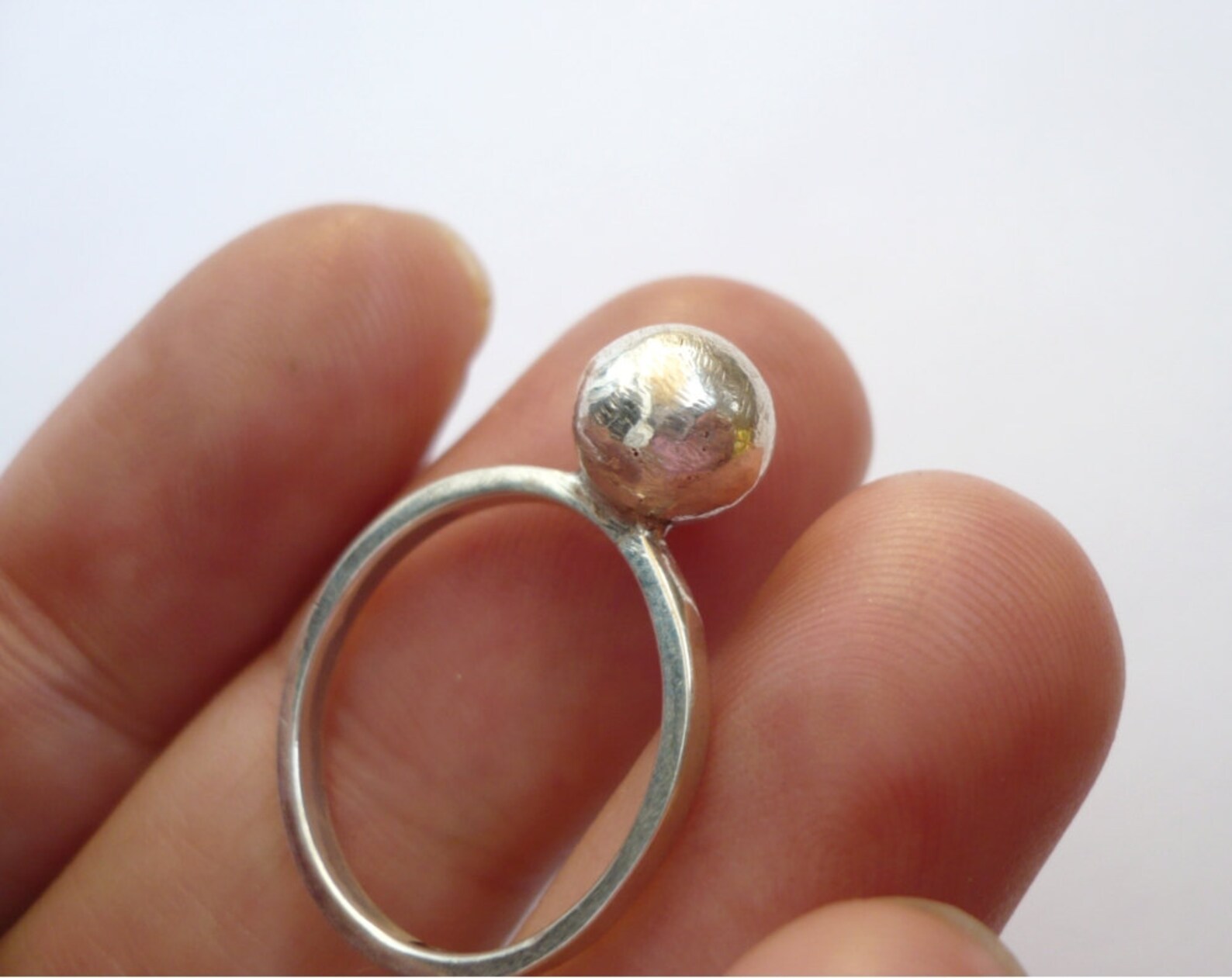 Sterling Silver Ball Ring 08 - Etsy