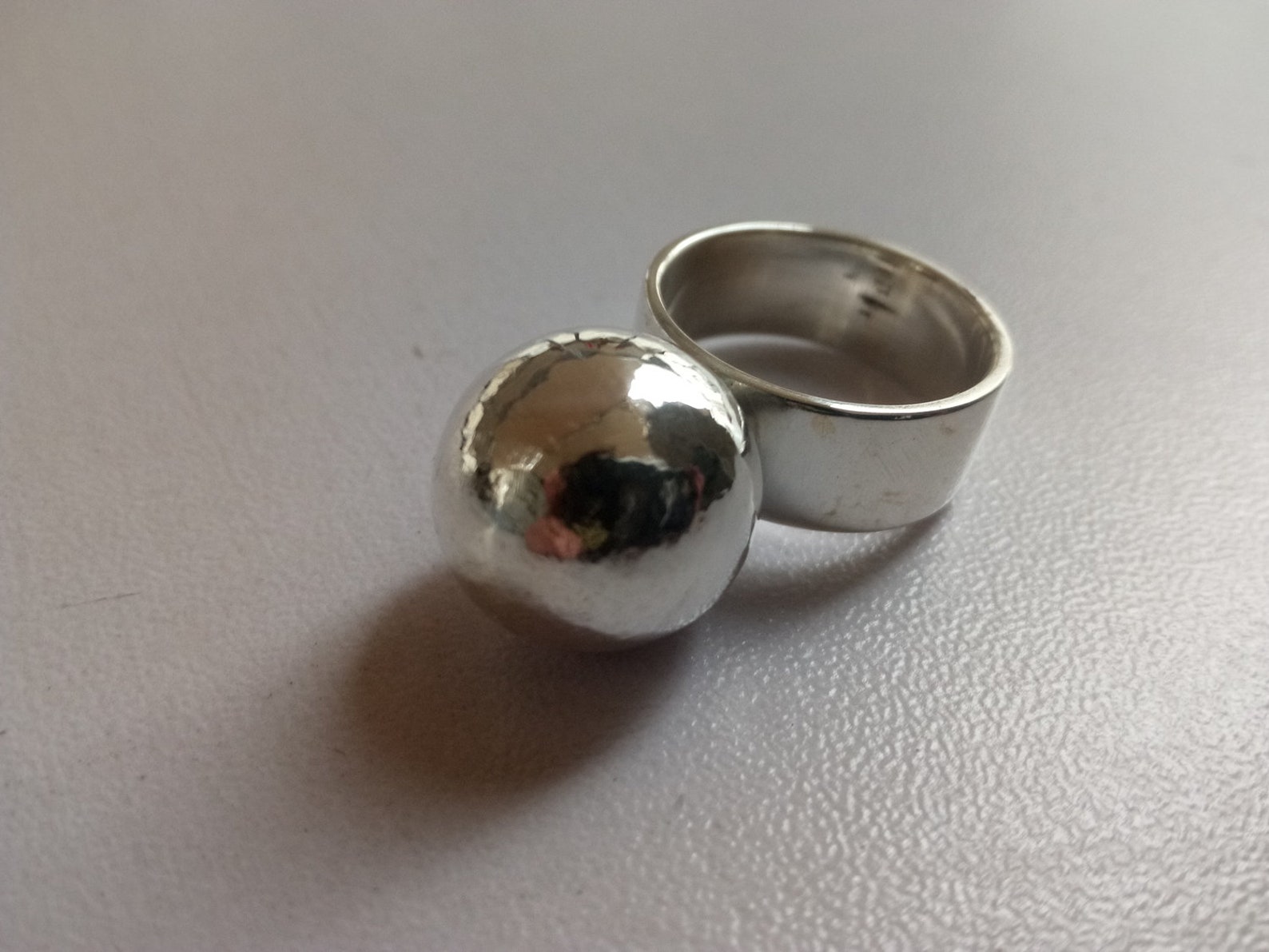 Sterling Silver Ring With Ball - Etsy