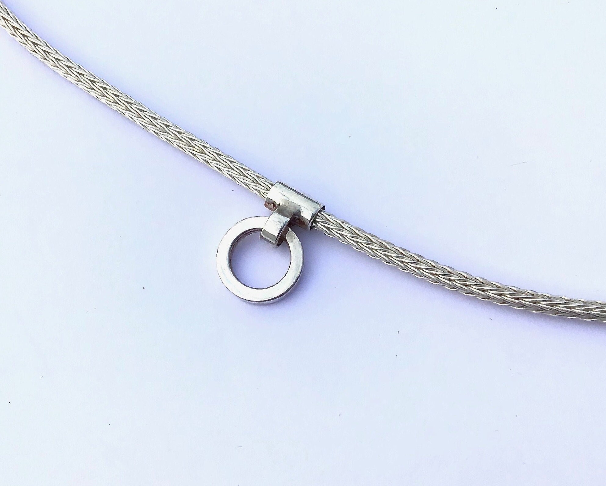 Sterling Silber gewebte Kette mit O-Ring | Etsy