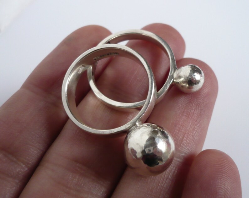 Sterling Silver Stacking Ball Rings - Etsy