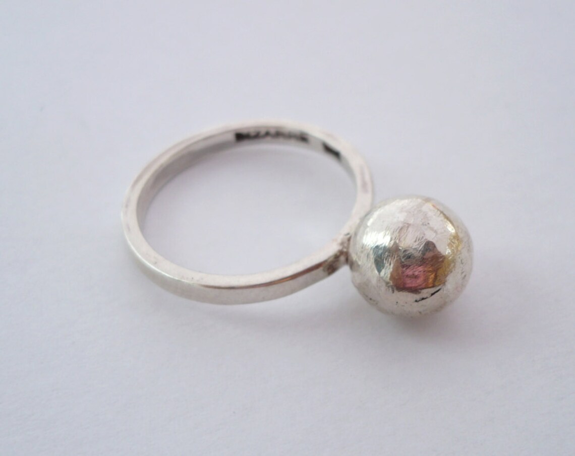 Sterling Silver Ball Ring 09 - Etsy