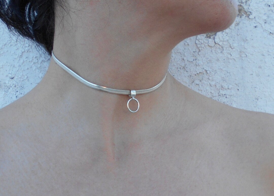 Delicate Sterling Silver Collar With Detachable O Ring - Etsy