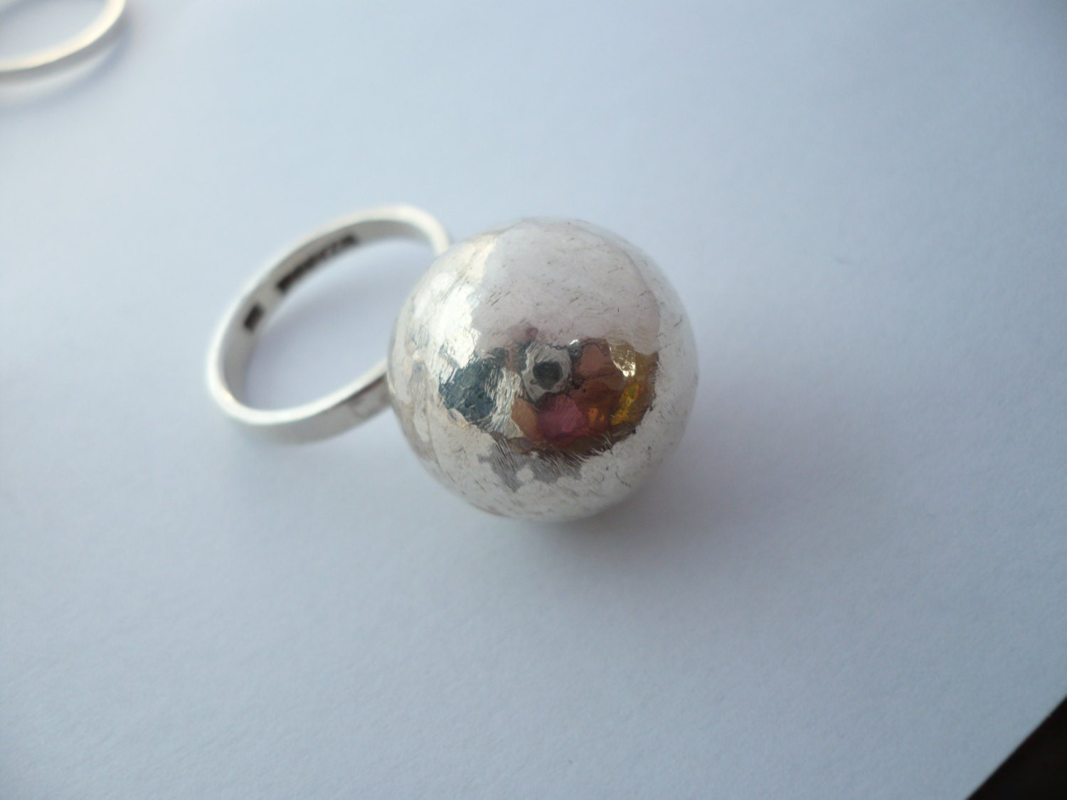 Handmade Sterling Silver Ball Ring - Etsy