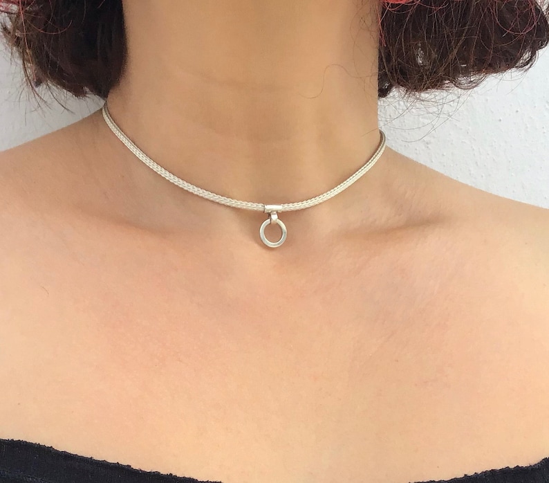 Sterling Silver Woven Chain With O Ring - Etsy