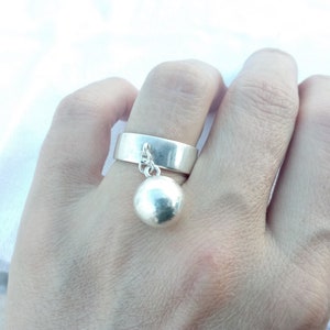 Dangle Ball Ring Sterling Silver - Etsy
