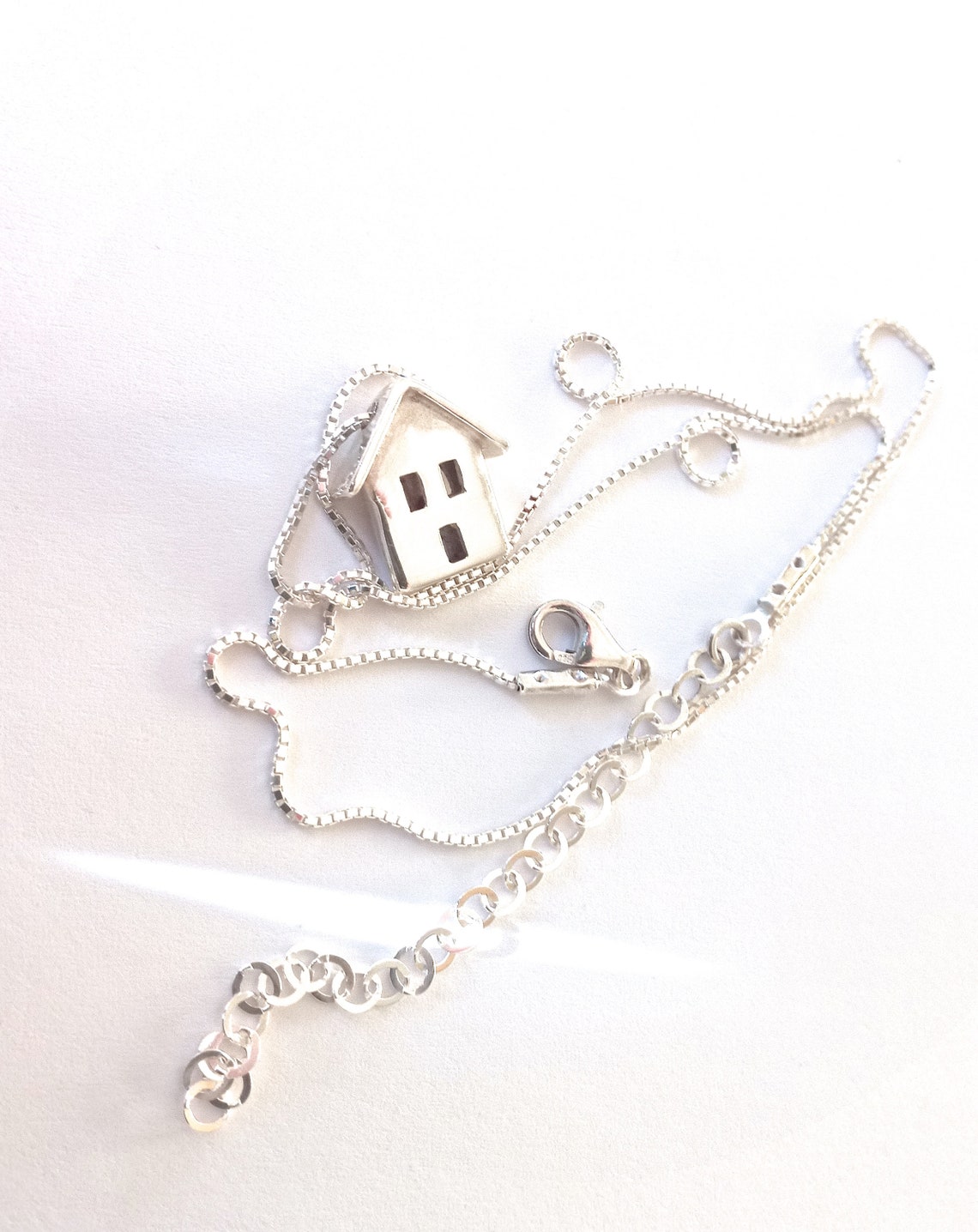 Tiny House Pendant / Sterling Silver House - Etsy