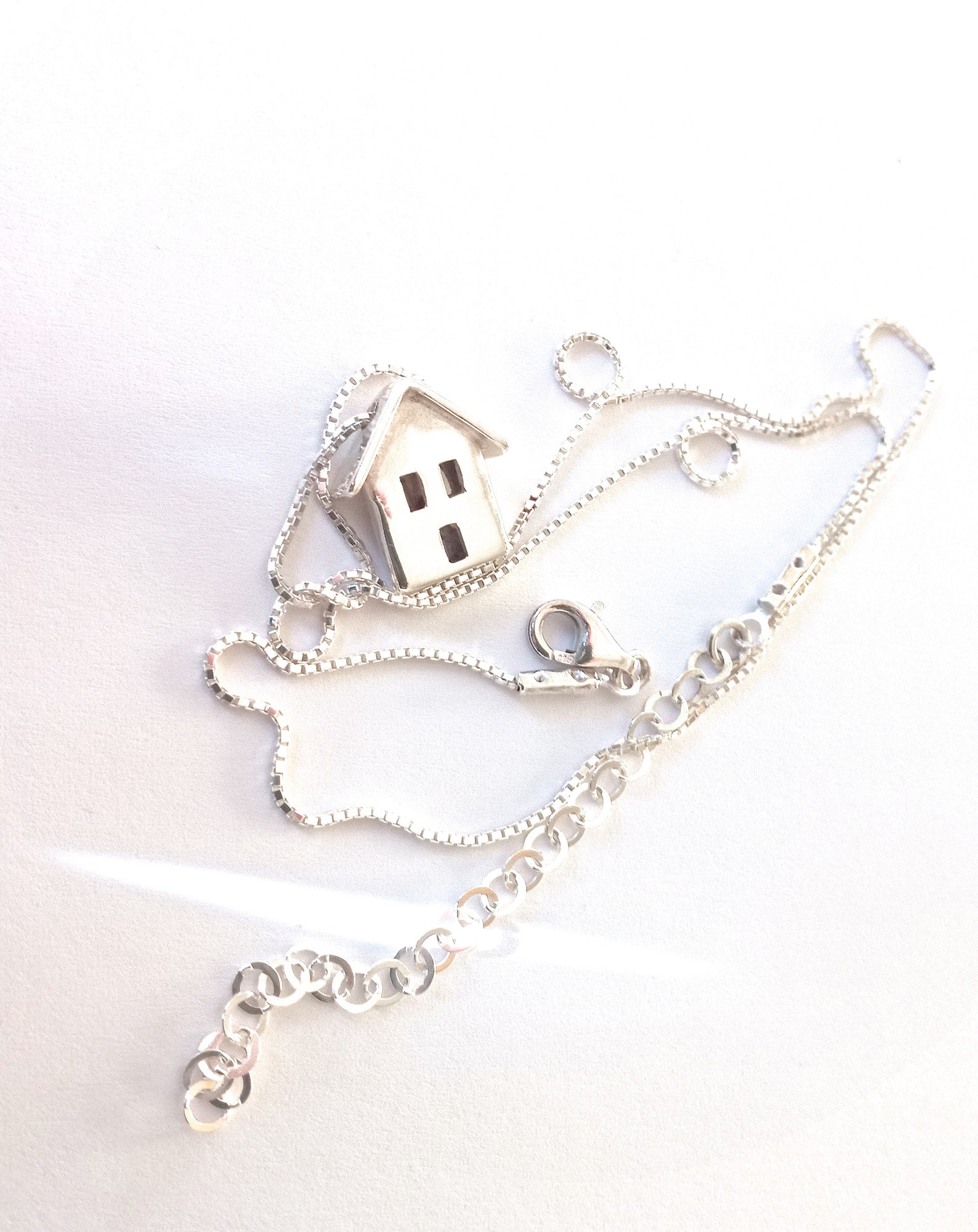 Tiny House Pendant / Sterling Silver House - Etsy