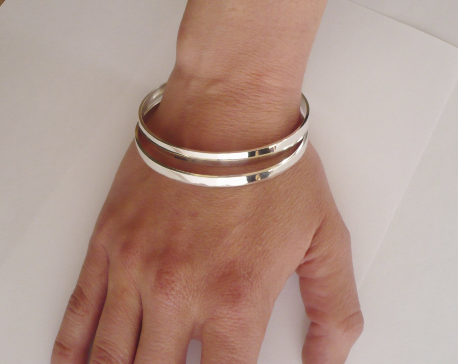 Sterling Silver Bangles Set - Etsy