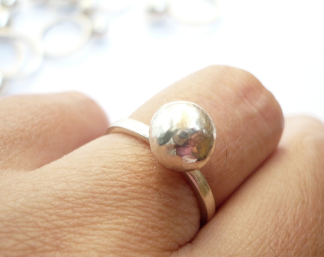 Sterling Silver Ball Ring 0,9 - Etsy