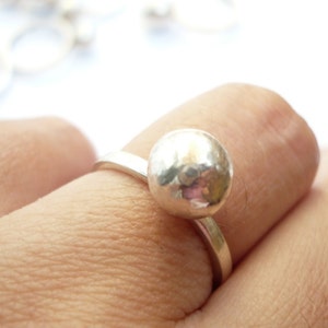 Sterling Silver Ball Ring 0,9 - Etsy
