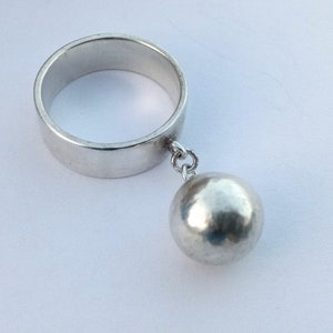 Dangle Ball Ring Sterling Silver - Etsy