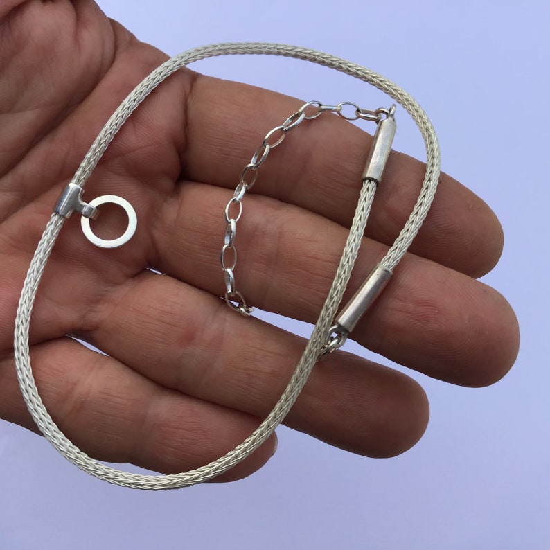 Sterling Silver Woven Chain With O Ring - Etsy