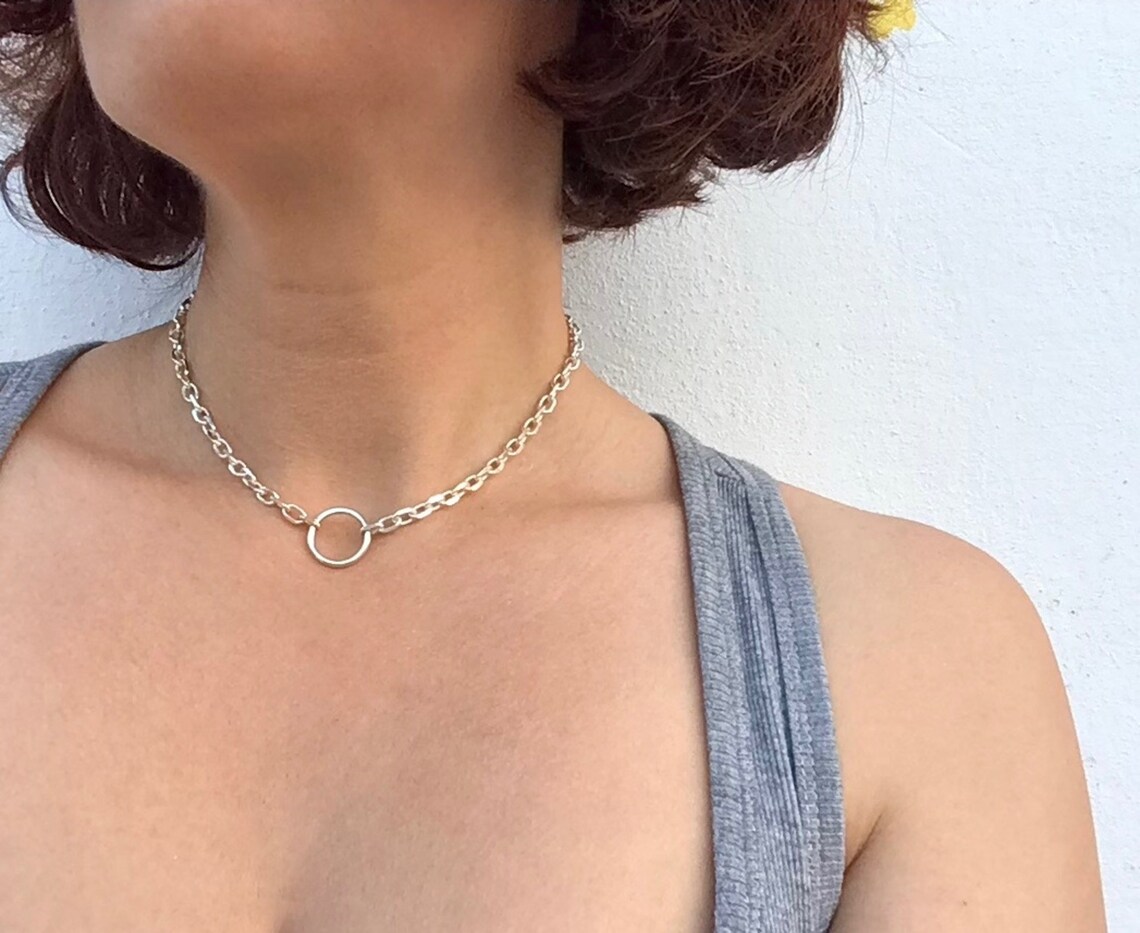 Minimal BDSM Sterling Silver Choker / Collar O Ring / Sub Necklace - Etsy