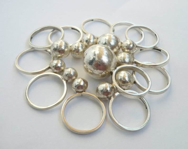 Sterling Silver Ball Ring 08 - Etsy