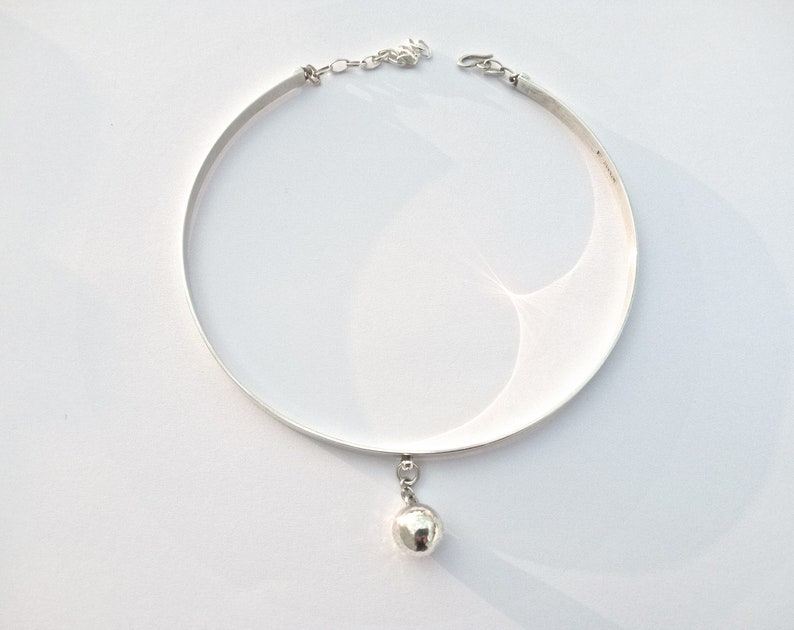 Dangle Ball Collar / Sterling Silver Collar Necklace - Etsy