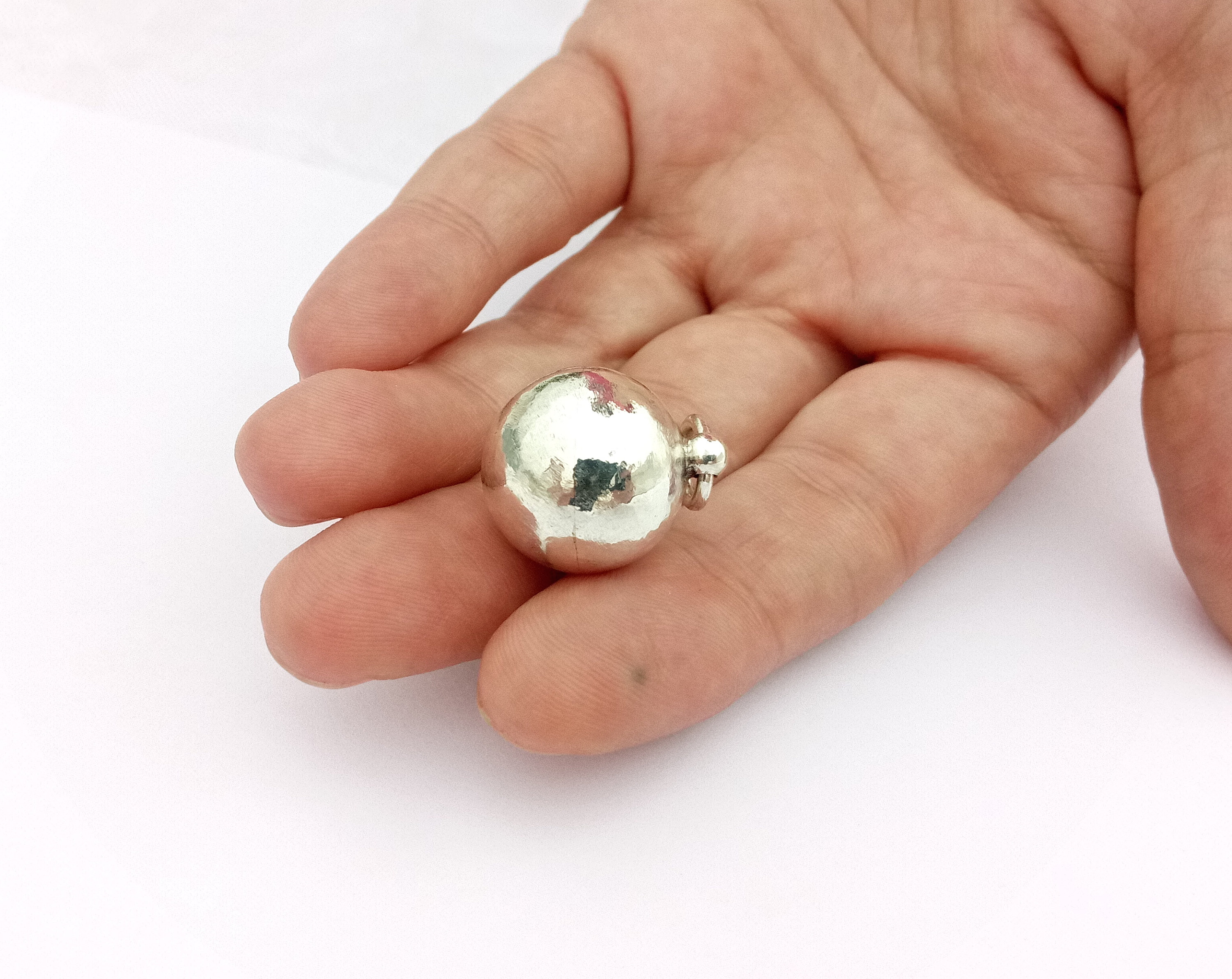 Silver Ball Pendant - Etsy