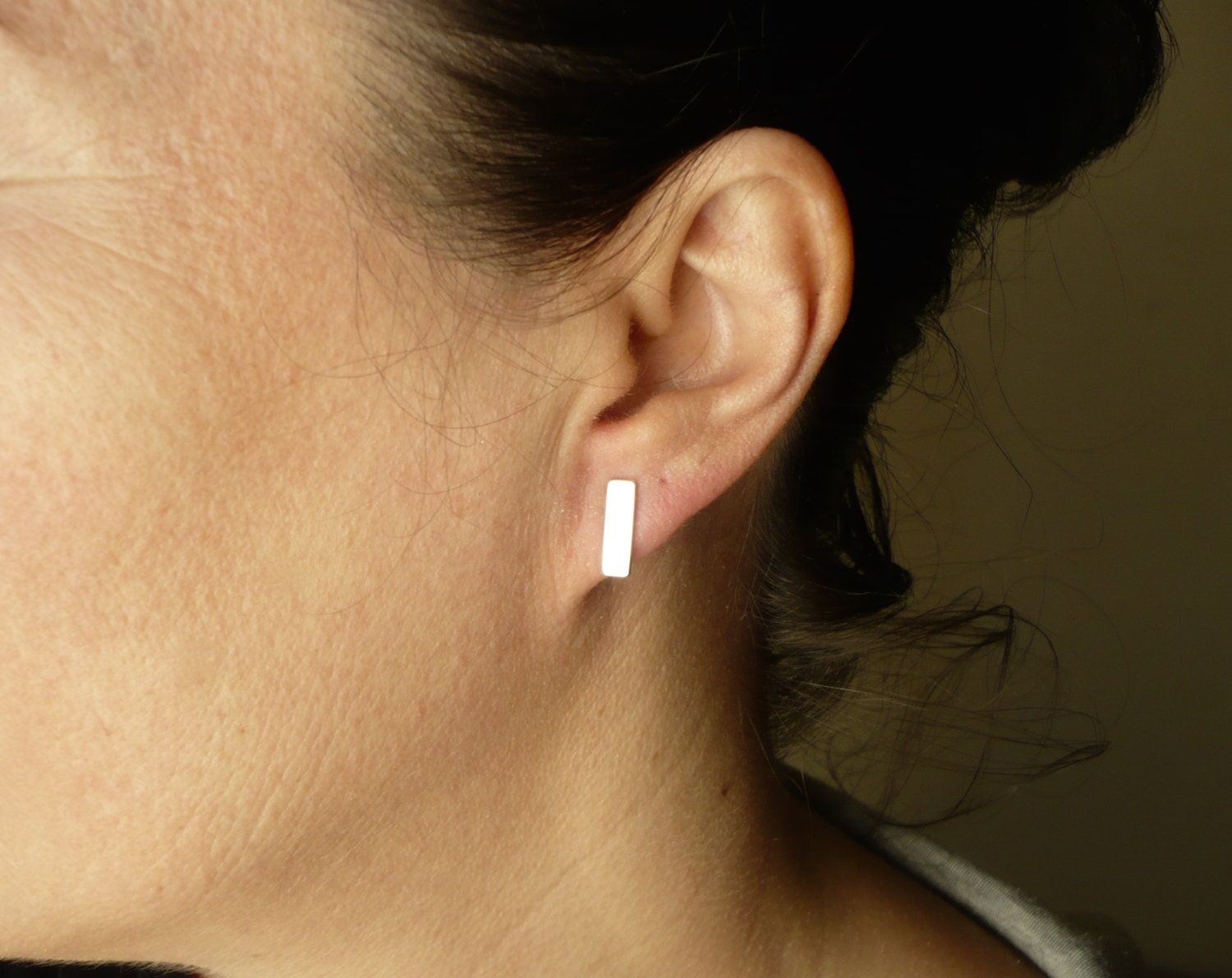 Sterling Silver Bar Earrings - Etsy