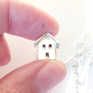Tiny House Pendant / Sterling Silver House - Etsy