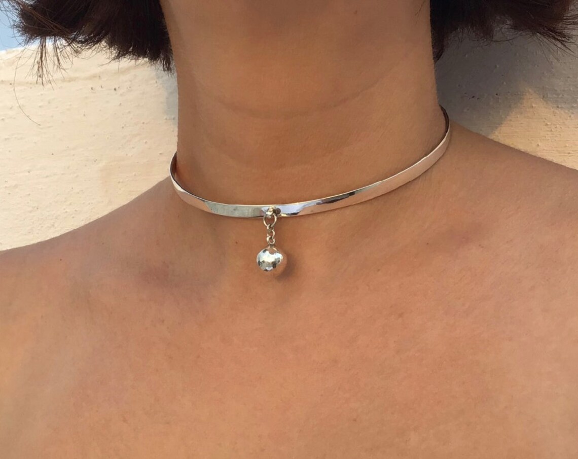 Dangle Ball Collar / Sterling Silver Collar Necklace - Etsy
