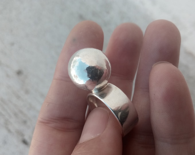 Sterling Silver Ring With Ball - Etsy