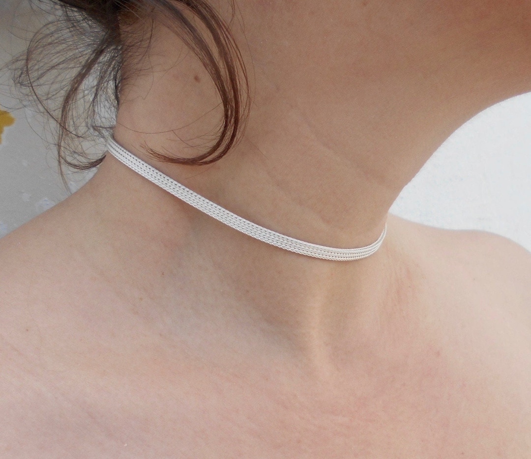 Sterling Silver Handmade Foxtail Chain Minimal Collar Necklace - Etsy