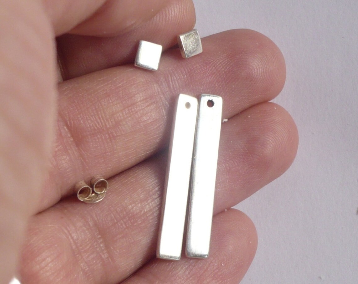 Sterling Silver Ear Jackets Bars Earrings - Etsy