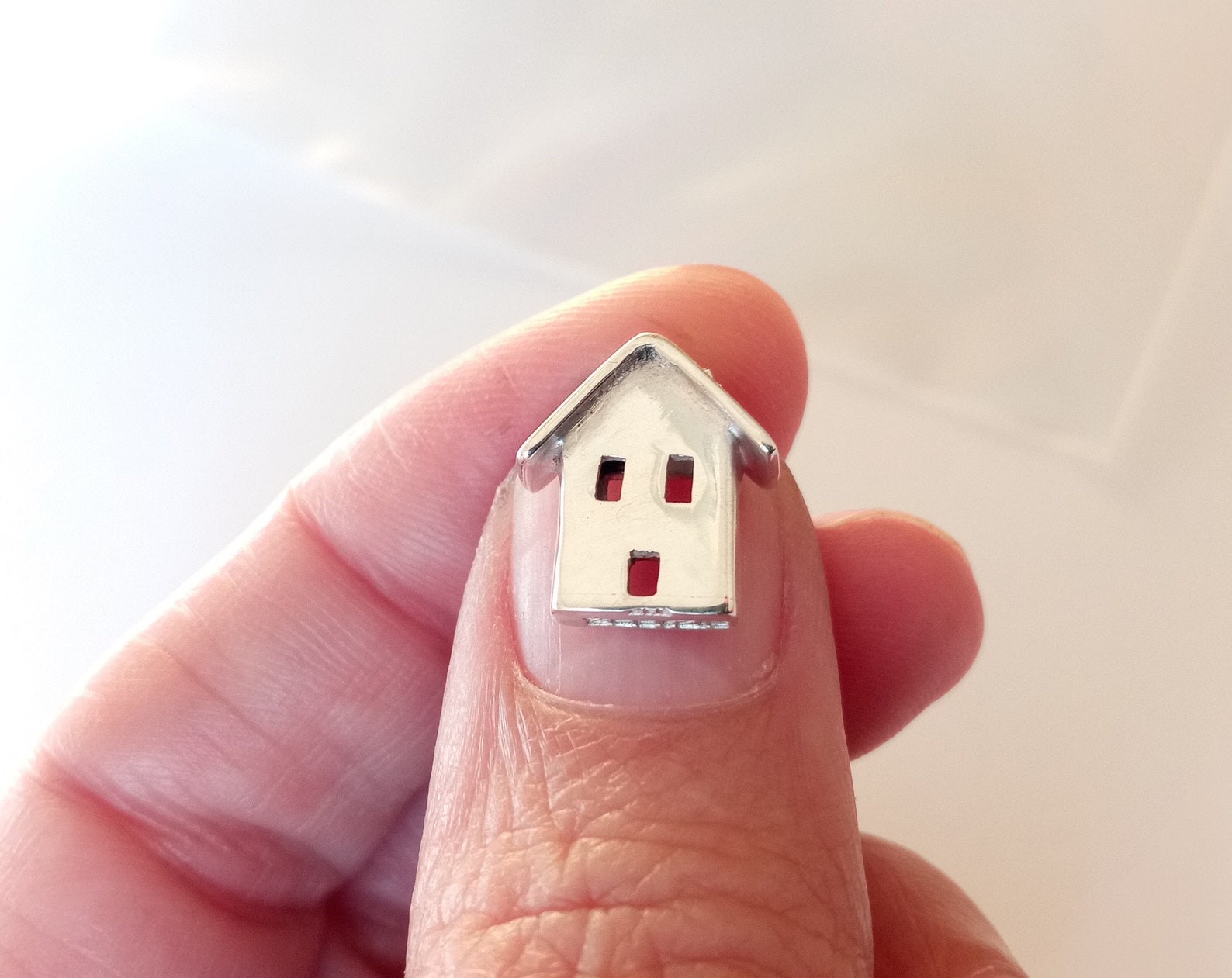 Tiny House Pendant / Sterling Silver House - Etsy