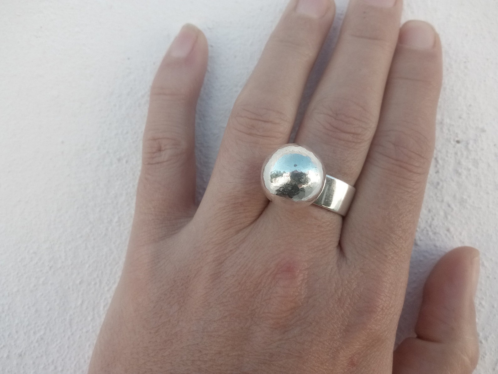 Sterling Silver Ring With Ball - Etsy