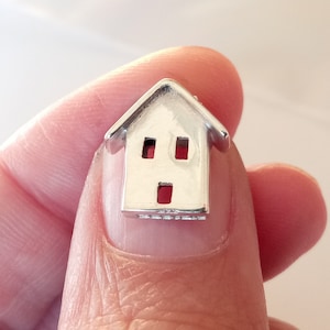 Tiny House Pendant / Sterling Silver House - Etsy