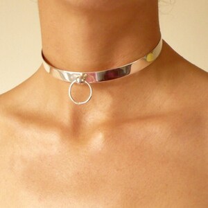 Silver Slave Collar Necklace O Ring / Sterling Silver BDSM Necklace ...