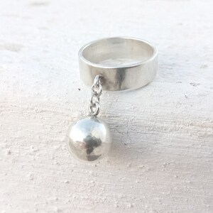 Dangle Ball Ring Sterling Silver - Etsy