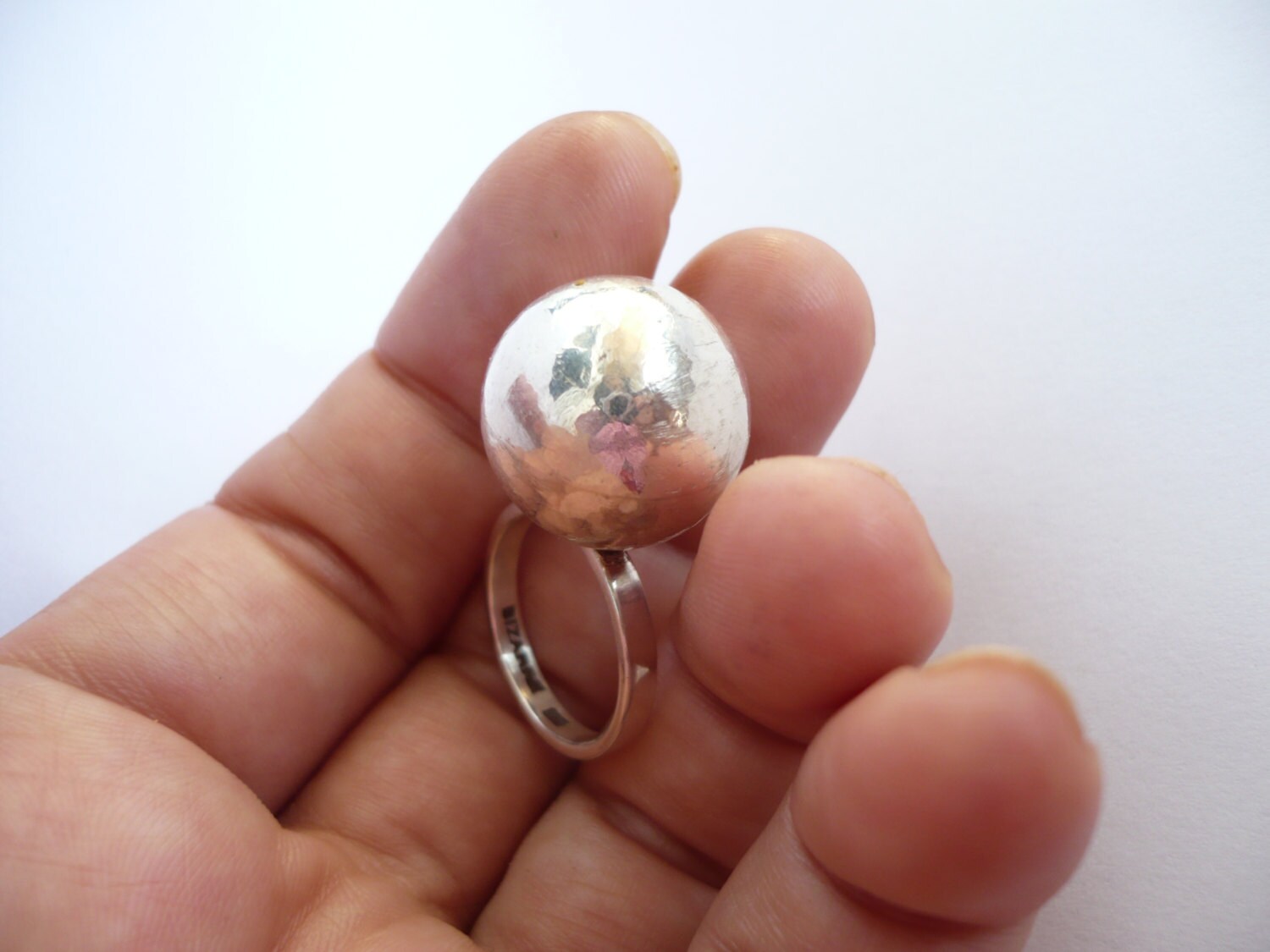 Handmade Sterling Silver Ball Ring - Etsy