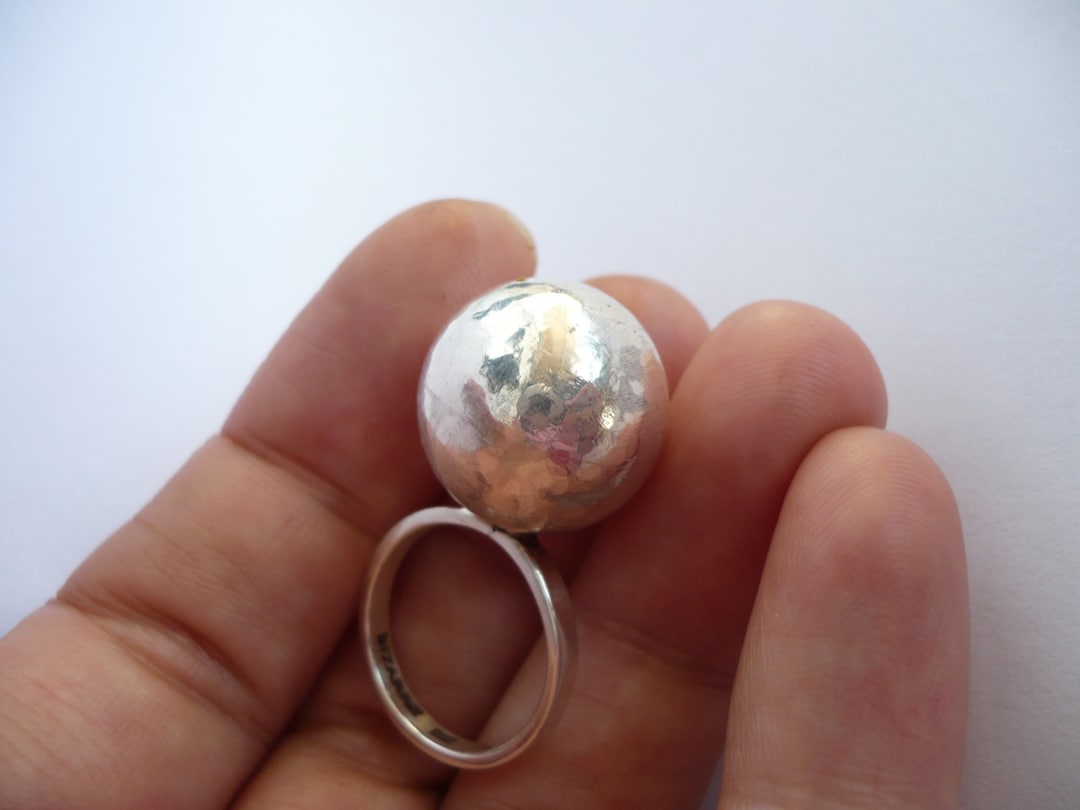 Handmade Sterling Silver Ball Ring - Etsy