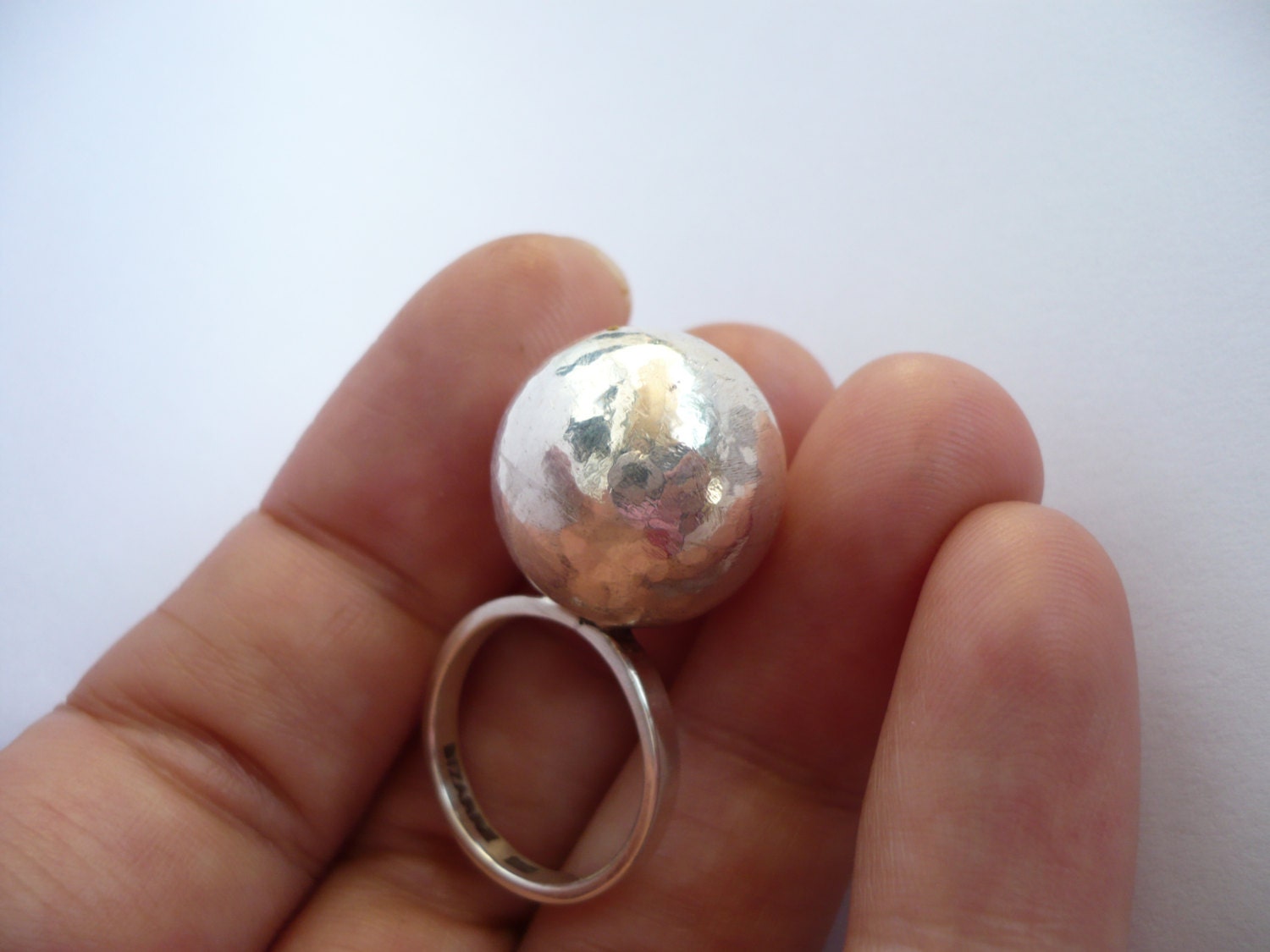 Handmade Sterling Silver Ball Ring - Etsy