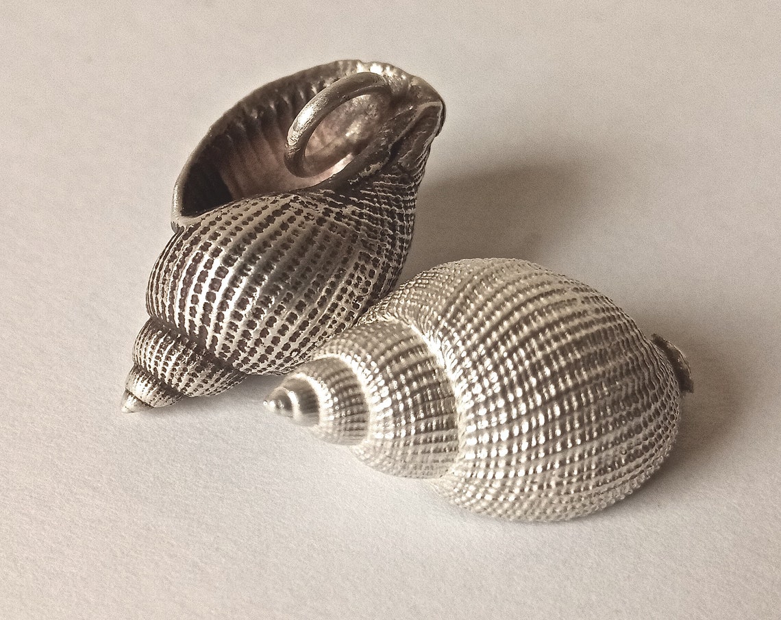 Sterling Silver Seashell Pendant - Etsy