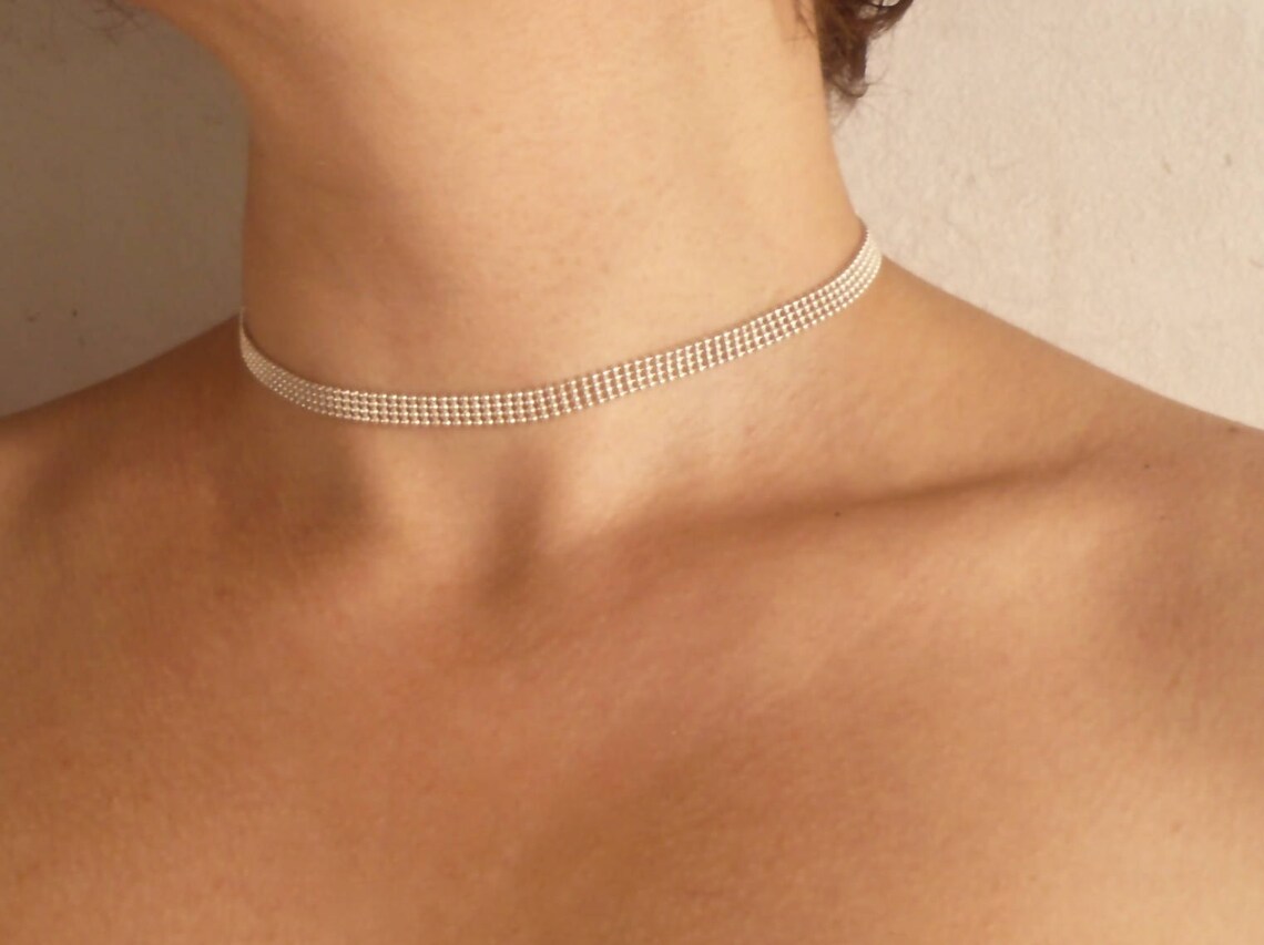 Sterling Silver Collar Chain - Etsy
