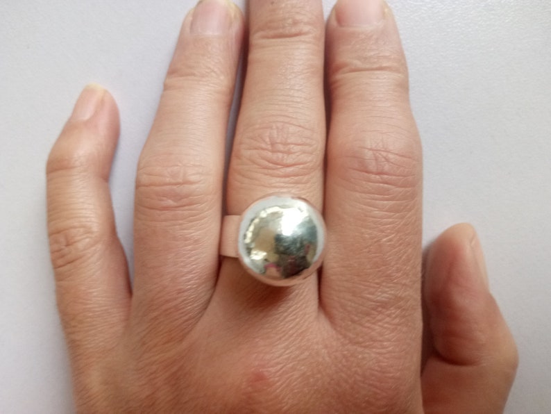 Sterling Silver Ring With Ball - Etsy