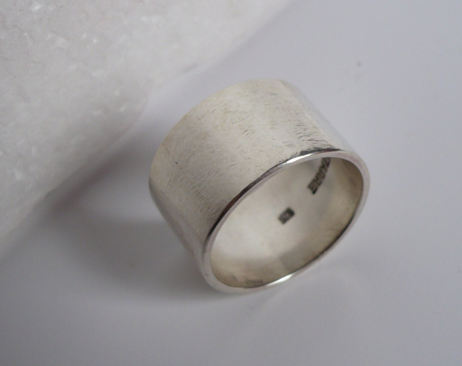 Wide Silver Band Ring | Etsy