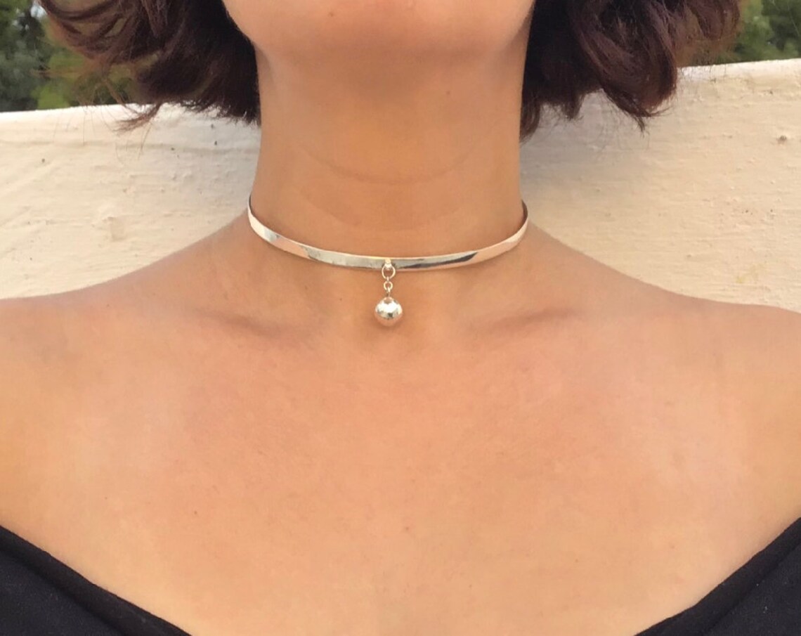 Dangle Ball Collar / Sterling Silver Collar Necklace - Etsy