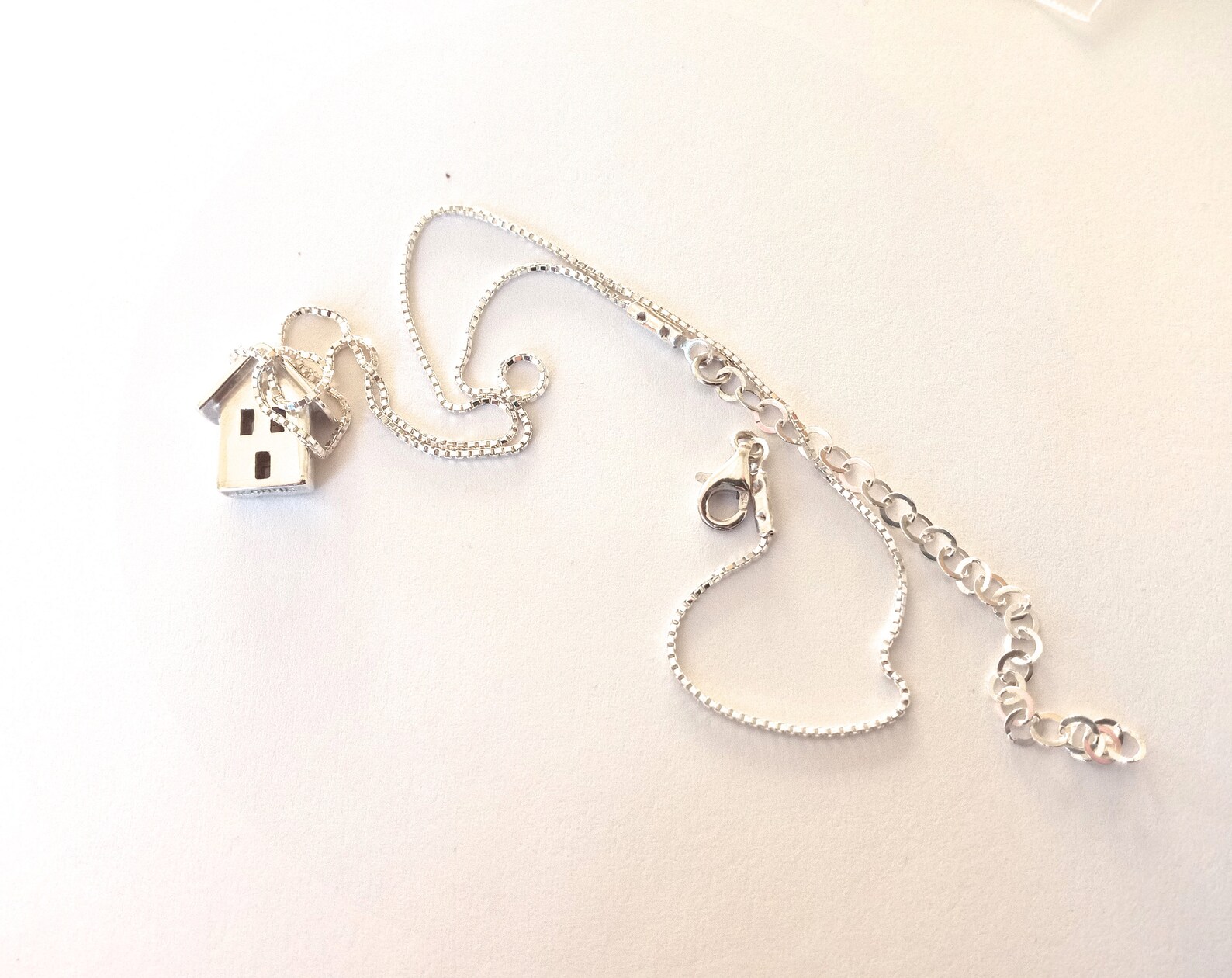 Tiny House Pendant / Sterling Silver House - Etsy