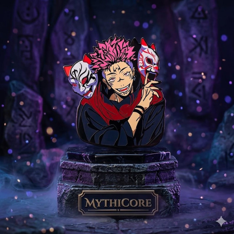 Cursed King Villain Enamel Pin | Pink Hair Sorcerer Lapel Badge, JJK ...